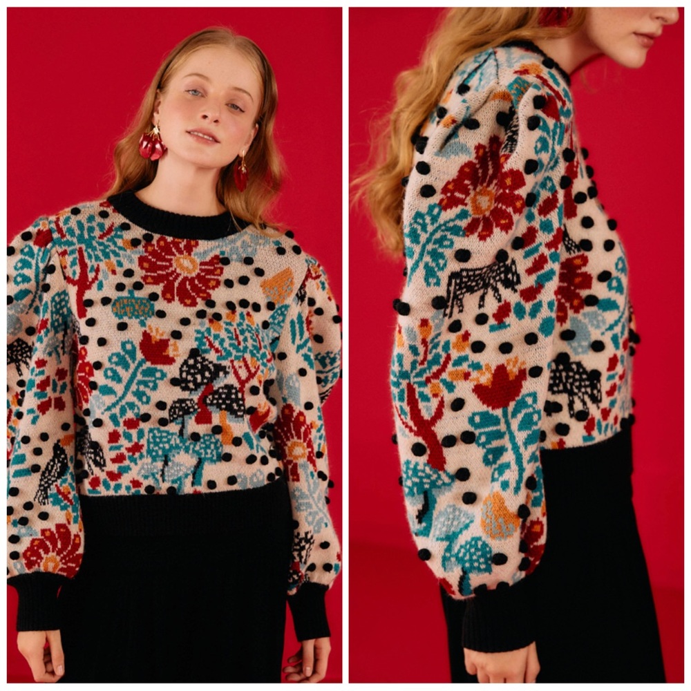 Farm Rio Mushroom Forest Sweater - Gem